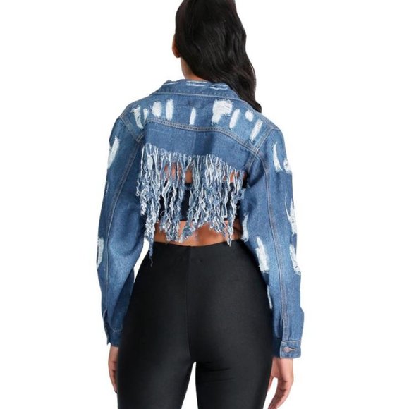 Haus of Sheba Co | Jackets & Coats | Shredded Denim Jacket | Poshmark